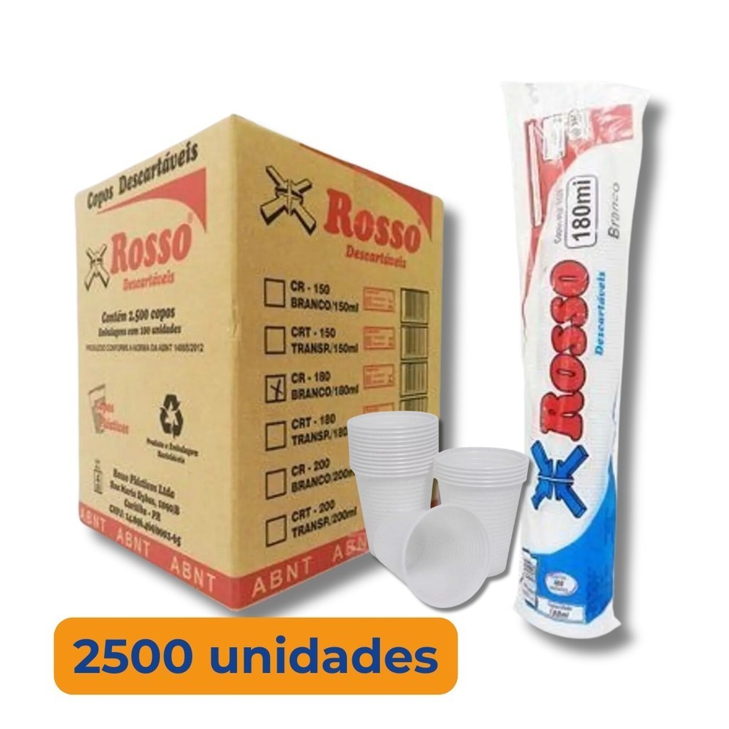 Caixa Copo Rosso PP 180ml - 2500 unidades | Shopee Brasil