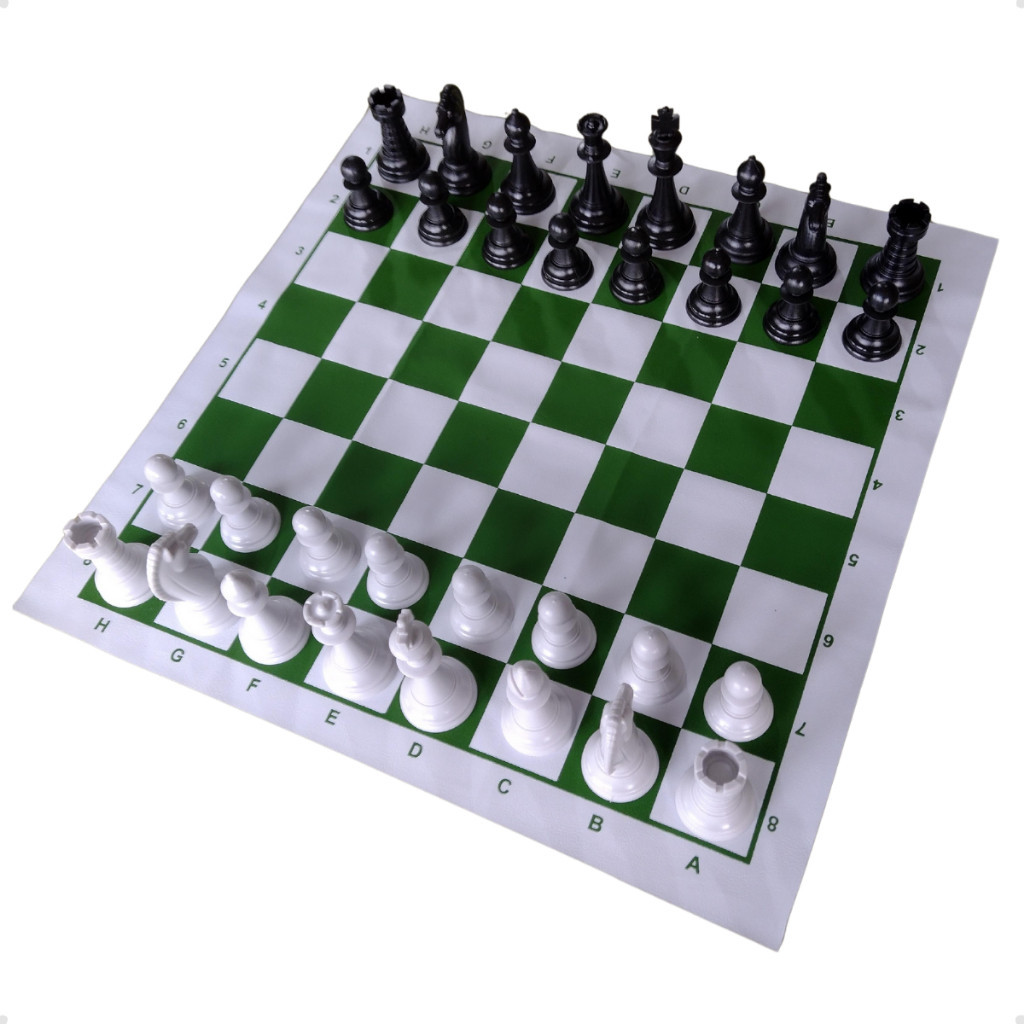 Jogo Tabuleiro Xadrez Oficial Gigante Rei 10cm Tabuleiro 40x40cm ...