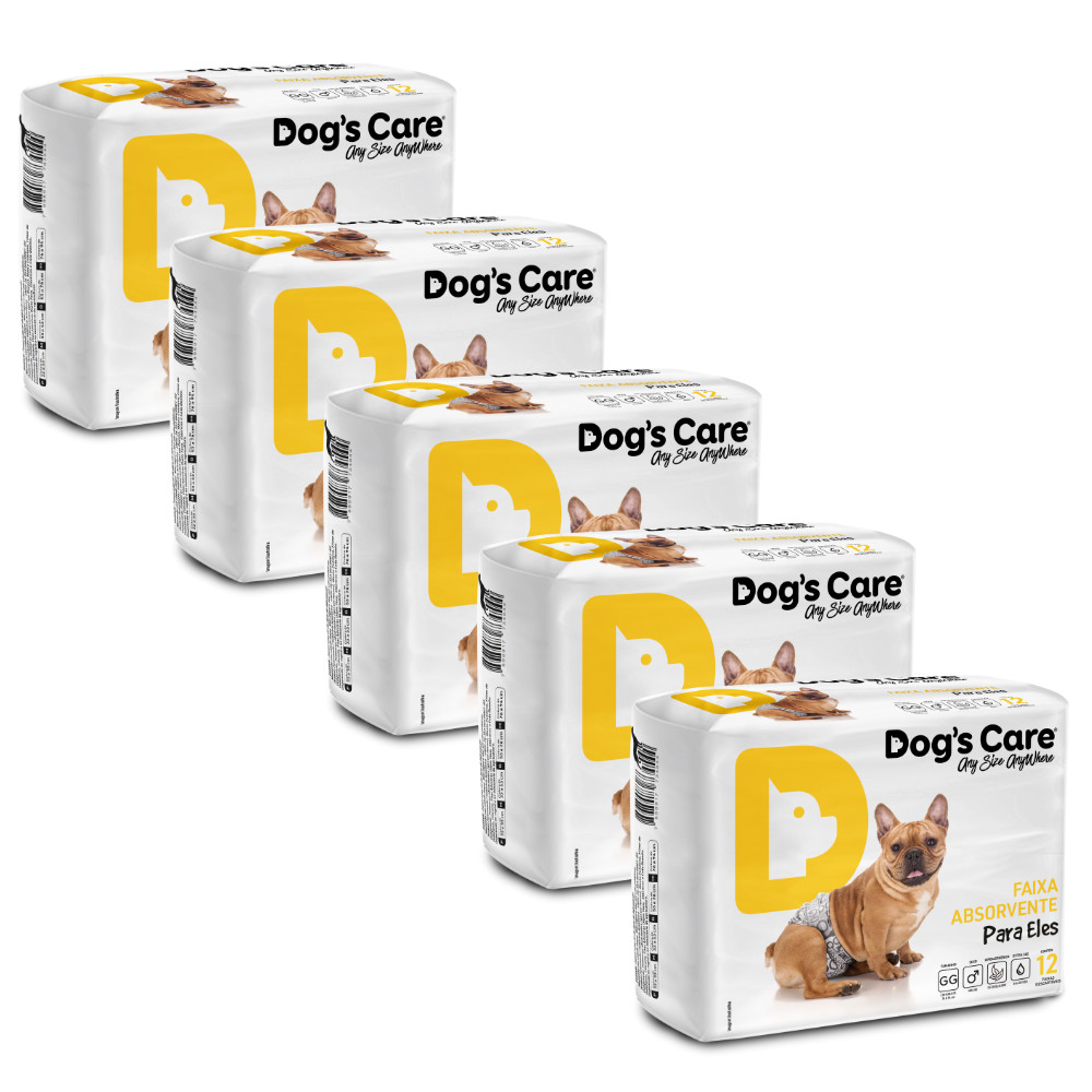 Kit Fralda Higiênica Pet Cães Macho Dogs Care Tam GG 60 Un | Shopee Brasil