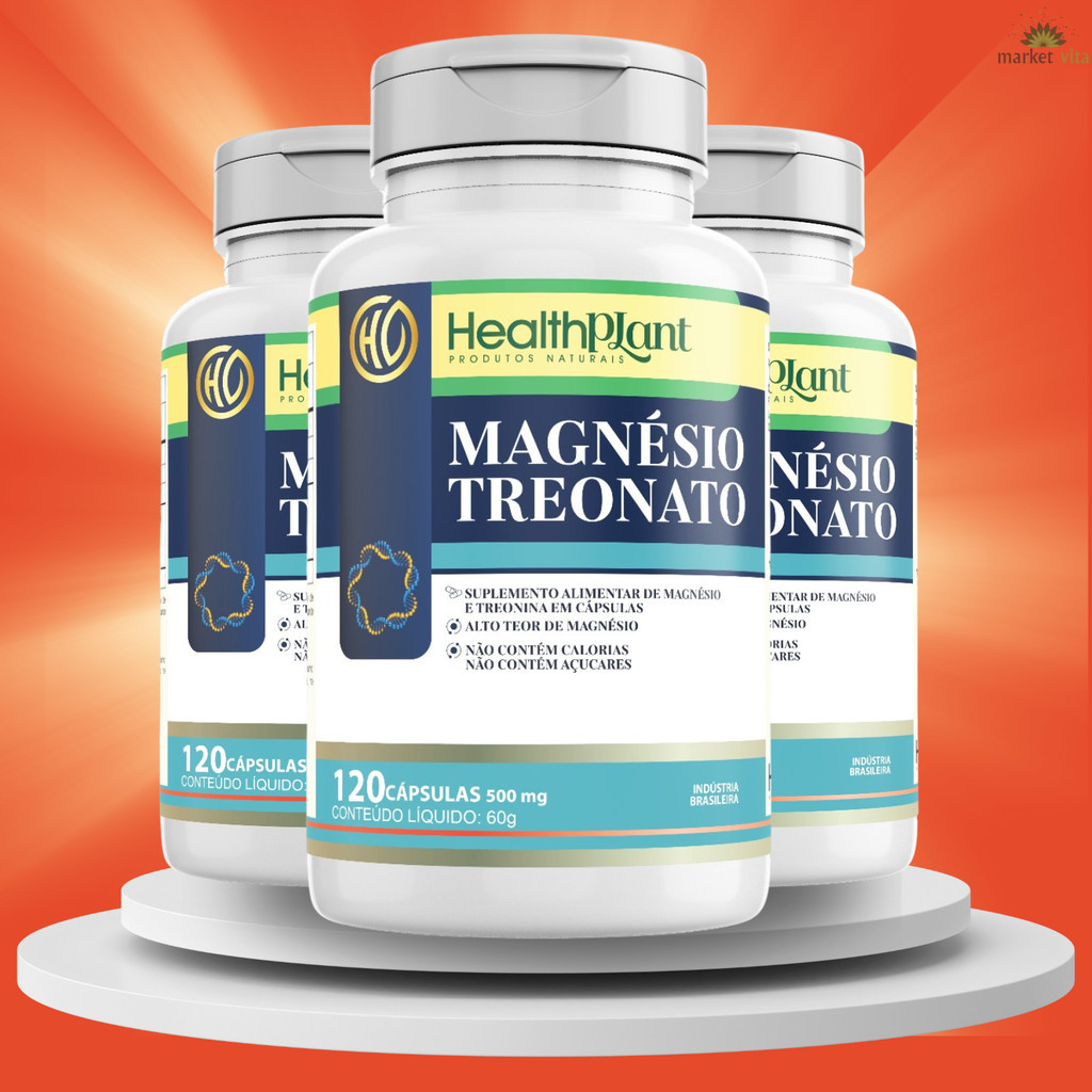 Treonato de Magnésio Concentrado 60 Cápsulas 500mg ( Magnésio L-Treonato ) | Shopee Brasil
