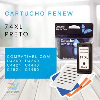 Cartucho 74 XL Preto Compativel Impressora HP Photosmart C4240, C4250 ...