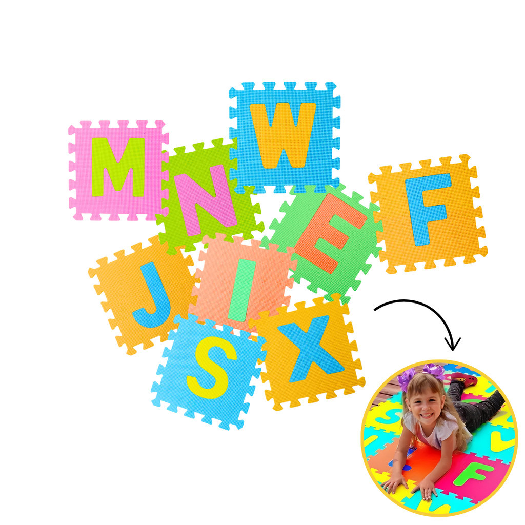 kit 10 Tapetes de Eva infantil de atividades letras | Shopee Brasil