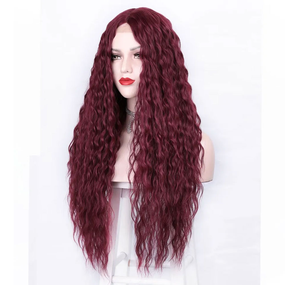 wig cacheada peruca vermelha lace cabelo cacheado natural peruca ...