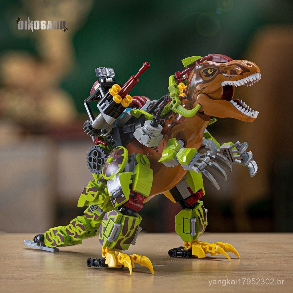 Montagem de Dinossauro Mecânico T-Rex vs. Mecha-Dinosaur Bloco de ...