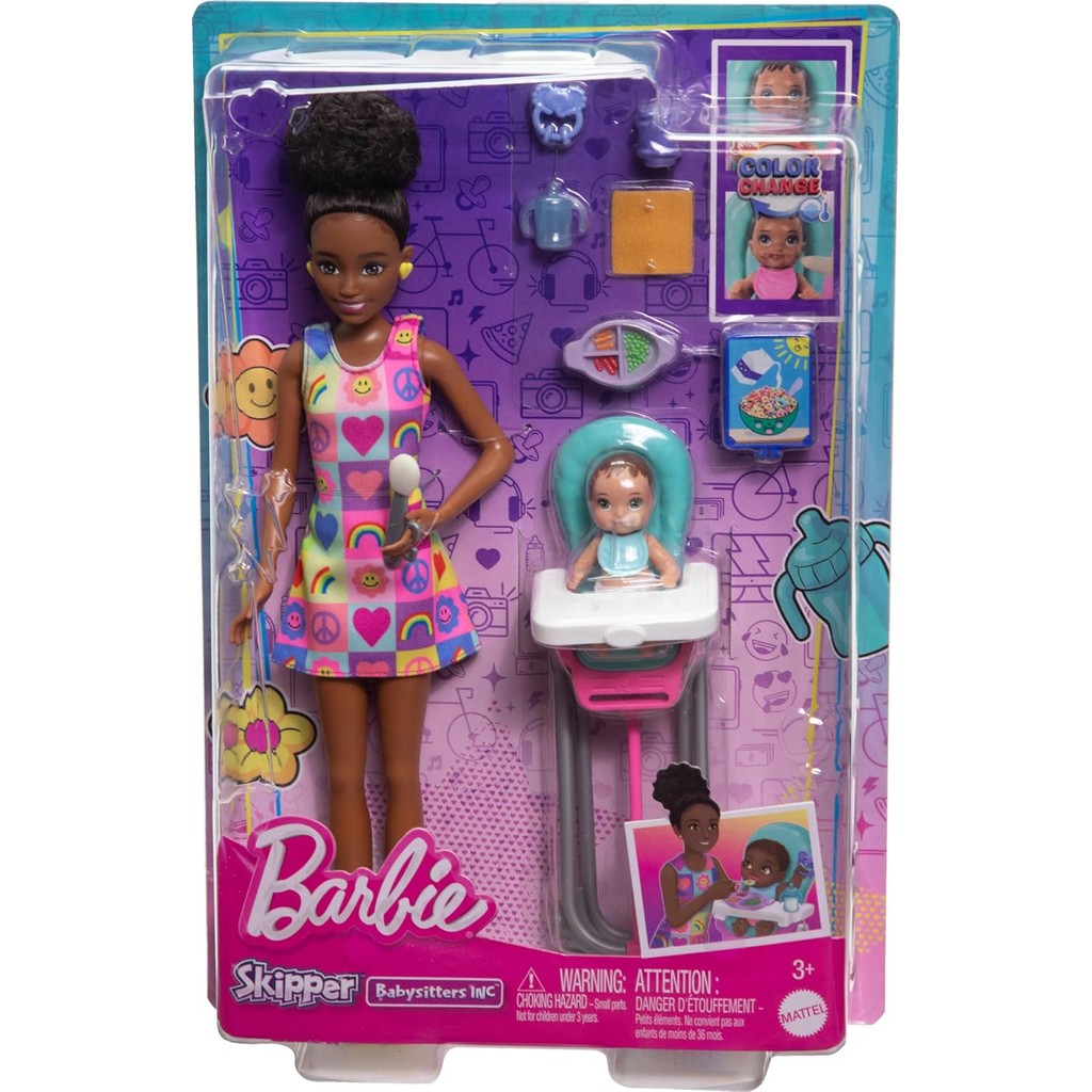 Boneca Barbie Skipper Babá Vestido Colorido Htk34 - Mattel | Shopee Brasil
