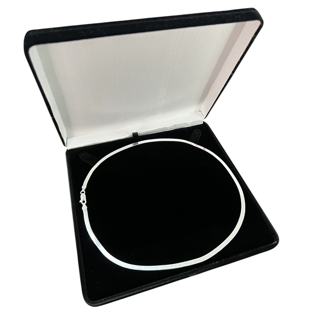 Colar De Prata 925 Legítma Laminado 4mm 40 ou 45cm Espelhado | Shopee Brasil