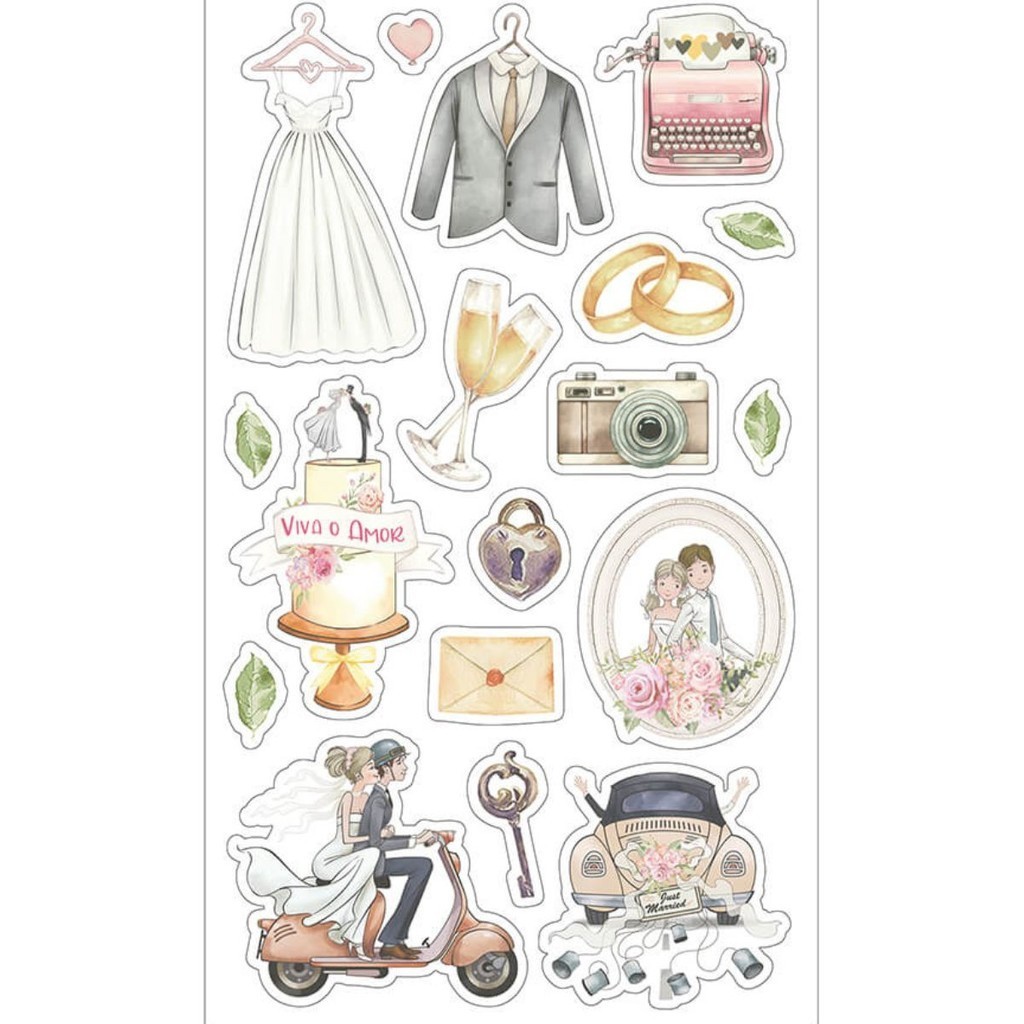 ADL3-009 Adesivo com Recorte Coleção Casamento - Litoarte | Shopee Brasil