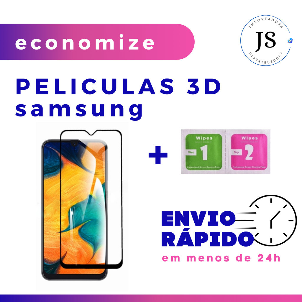 Pelicula de Vidro 3D / 9D Para Samsung A01 A01 CORE A02 A02S A03 A03S A03 CORE A04 A04S A04E A10 ...