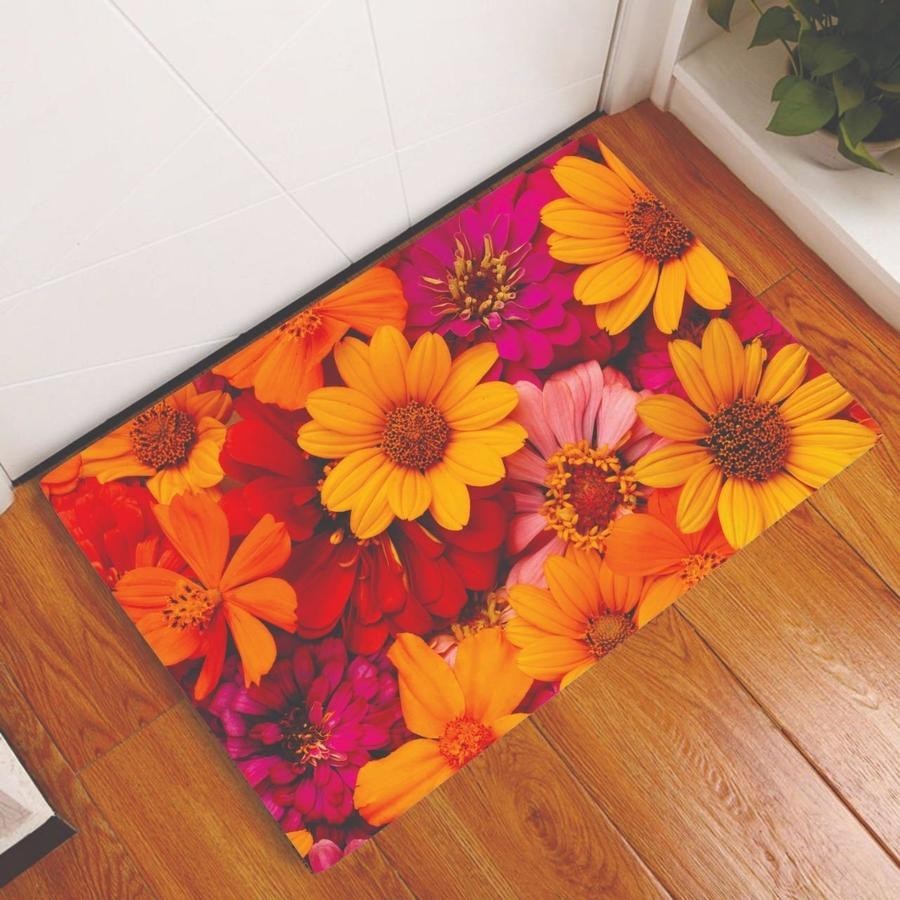 Tapete Capacho Personalizado Divertido Flores Coloridas | Shopee Brasil