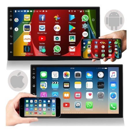 Central multimídia 2din universal android bluetooth gps espelhamento wifi 7 polegadas | Shopee ...