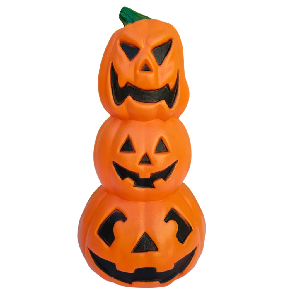 abóbora torre laranja 41cm decoração de Halloween plástico | Shopee Brasil