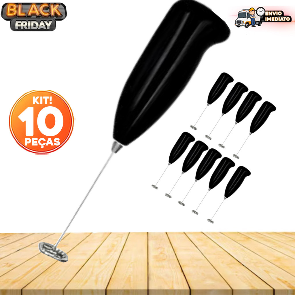 Kit 10 Mixer Elétrico Portátil – Misturador de Café, Leite, Suco e ...