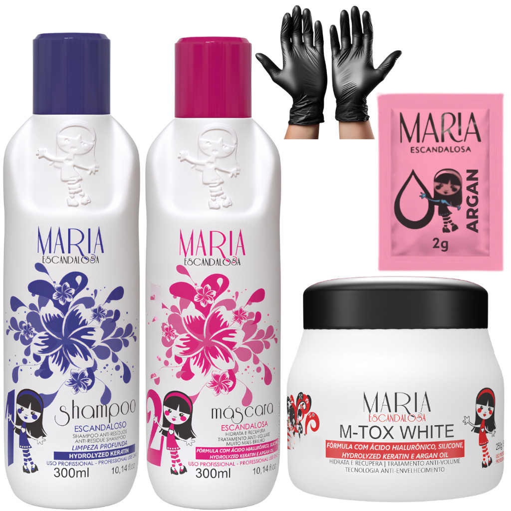 Kit Progressiva 300ml + Botox Whit 250g Maria Escandalosa . | Shopee Brasil