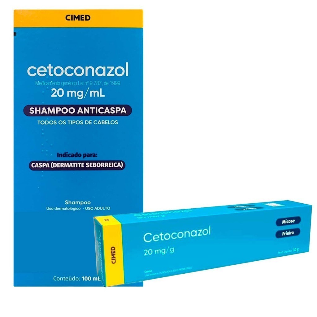 Kit 1 Shampoo Cetoconazol original 100 ml + 1 pomada Cetoconazol 20mg/g ...
