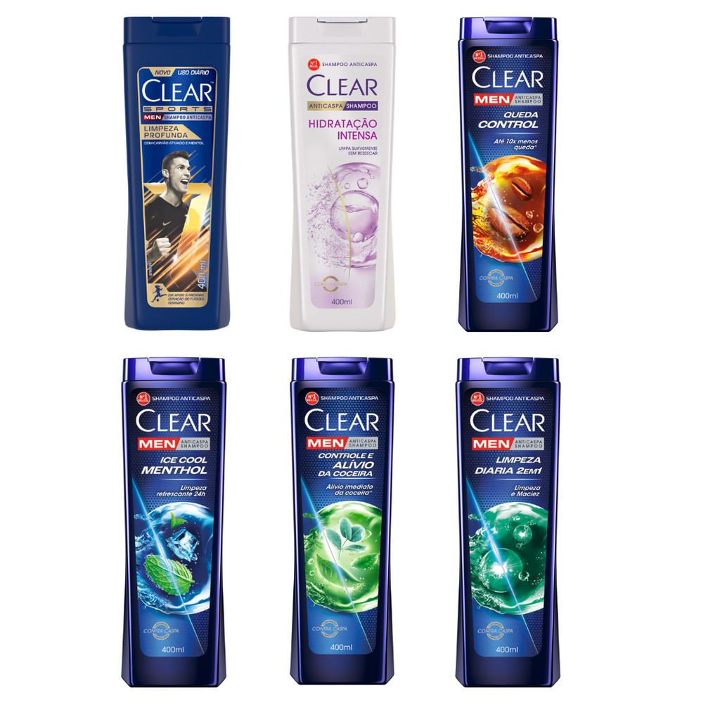 Shampoo Anticaspa Clear Men/Women 400ml Fragrâncias | Shopee Brasil
