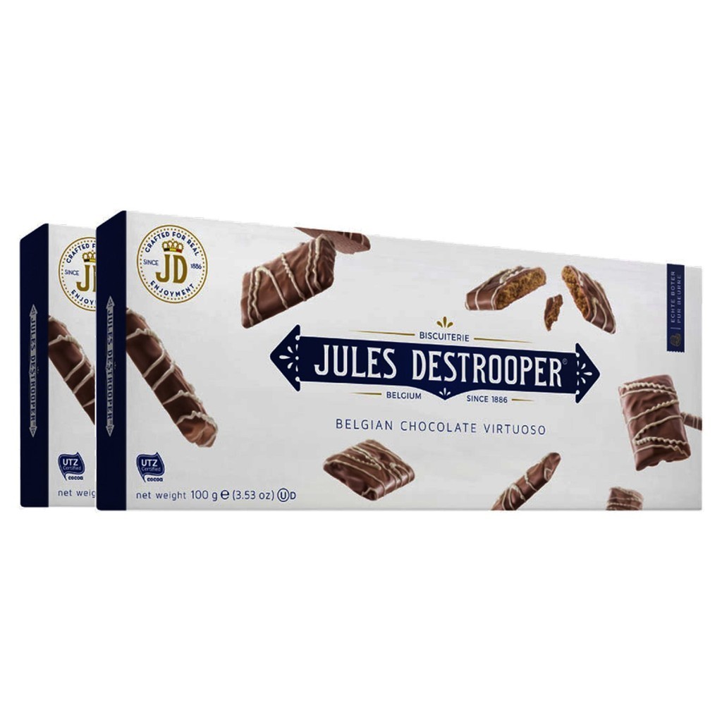 Kit 2un Biscoito Belga JULES DESTROOPER Chocolate Thins 100g | Shopee ...