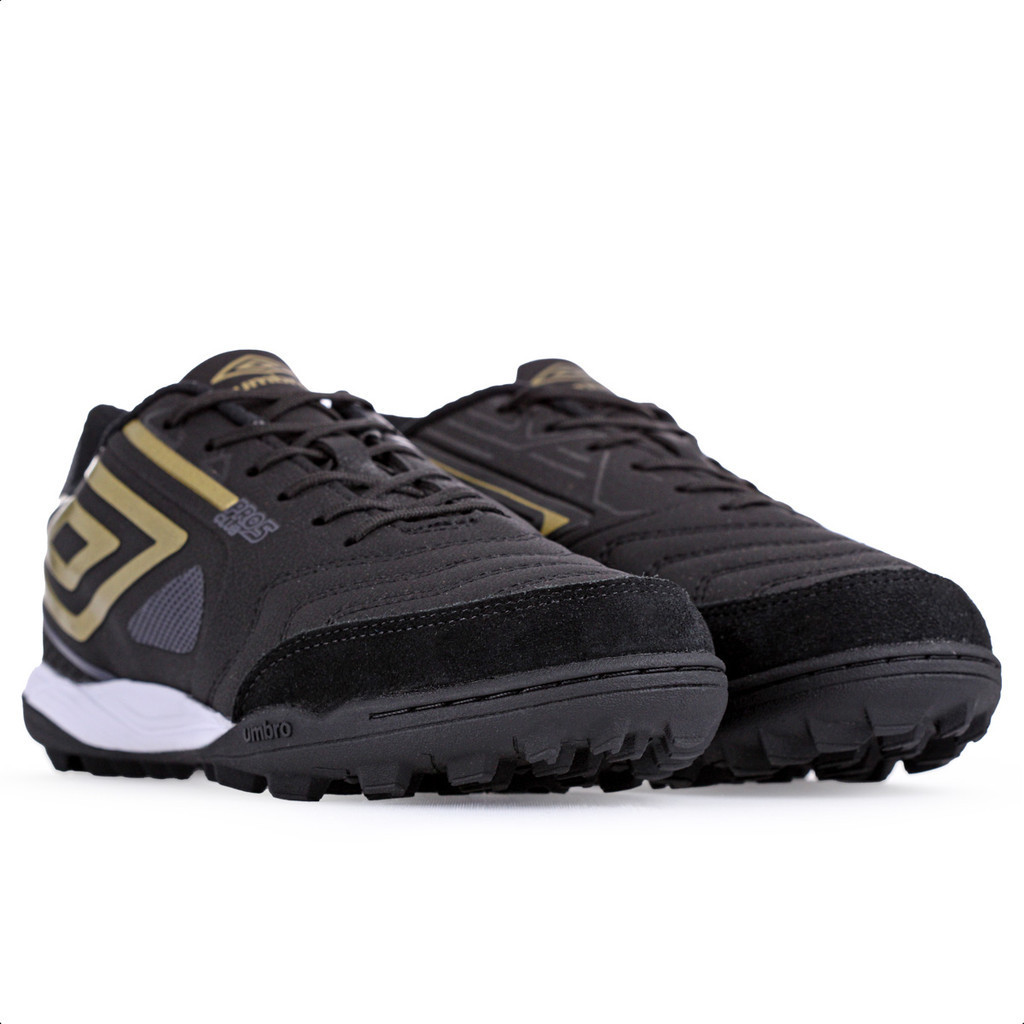 Chuteira Umbro Society Pro 5 Bump Club Preto Dourado e Grafite Masculina Original | Shopee Brasil