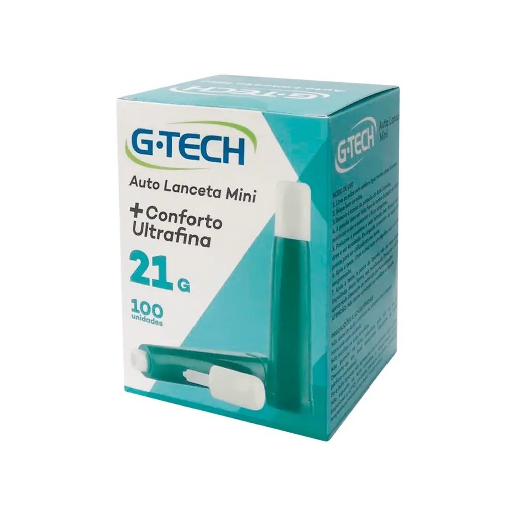 G-Tech Mini Auto Lanceta Ultrafina mais Conforto 100 unidades 23g ...