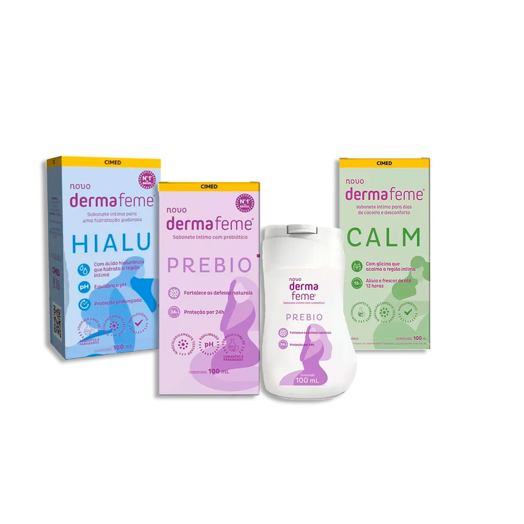 Sabonete Íntimo Dermafeme 100ml Hialu Prebio Calm Proteção Flora ...