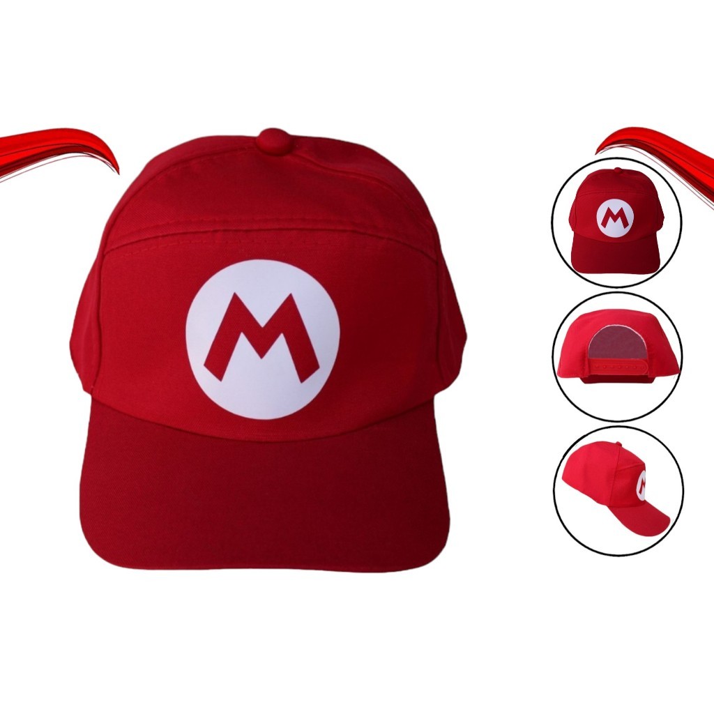 Boné Do Personagem Super Mario Bros Vermelho | Shopee Brasil