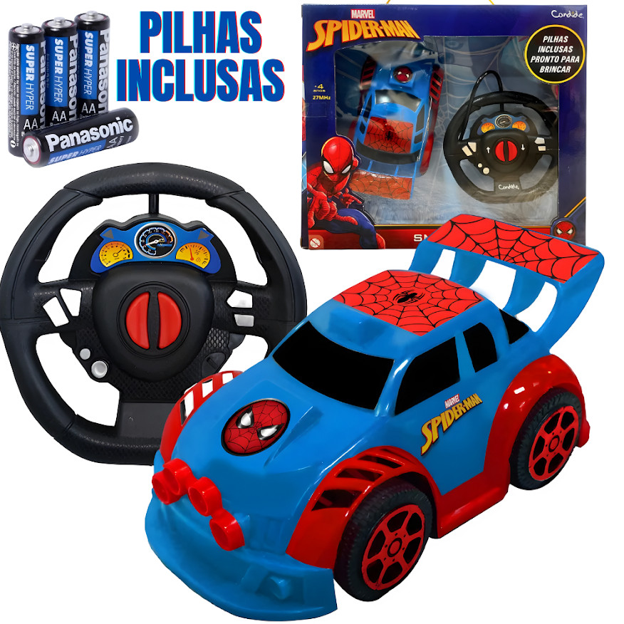 Carrinho Controle Remoto Volante Homem Aranha Smart Driver Carro De ...