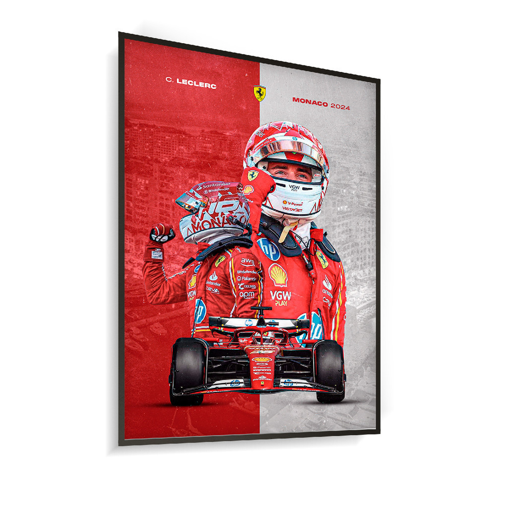 Quadro Decorativo Sem ou Com Moldura Fórmula 1 F1 FIA Piloto Charles ...