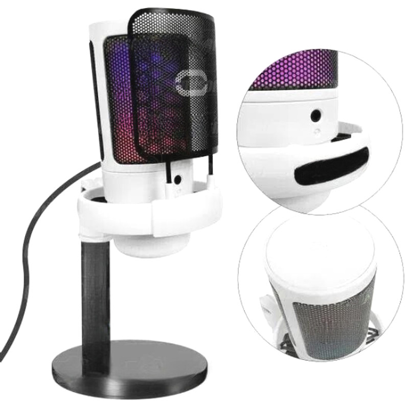 Microfone Gamer Branco RGB Led 07 Cores Usb Para Pc | Shopee Brasil