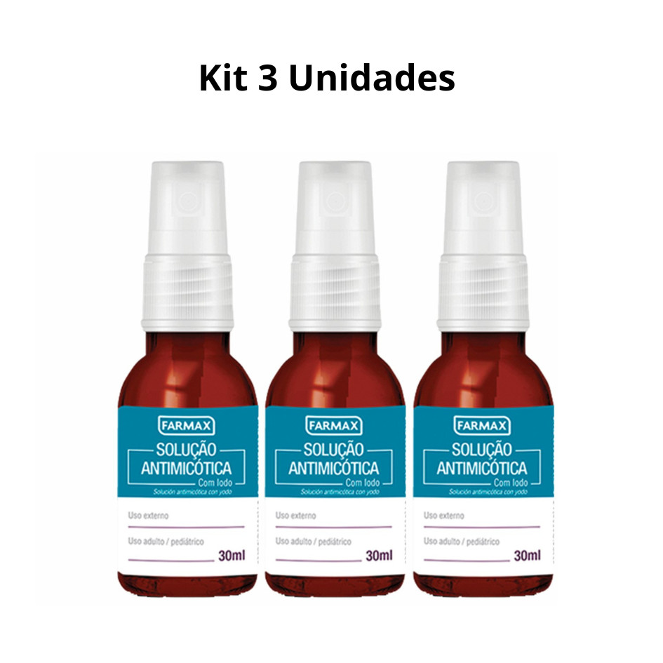 Kit 3 Solução Antimicótica em Spray Com Iodo Para Unhas Farmax | Shopee ...