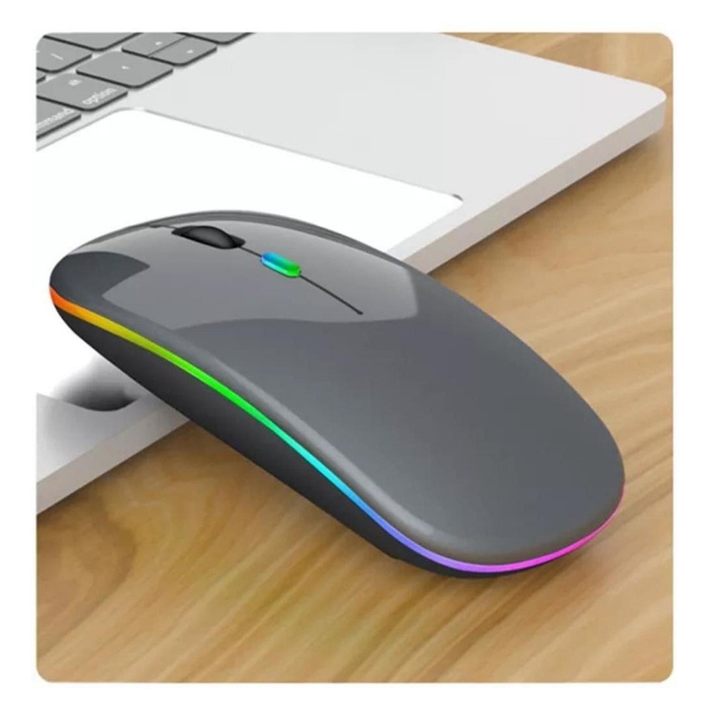Mouse Sem Fio Recarregável Led RGB Clique Silencioso 2.4 Ghz Ergonômico Gamer Home Office ...