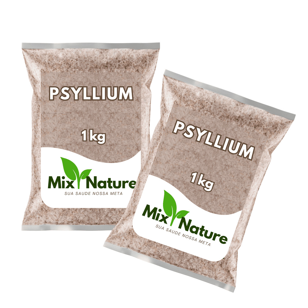 KIT 2 Psyllium Husk Fibra Premium 100% Natural 1kg Puro Rico em Fibras Alta Qualidade Psillium ...