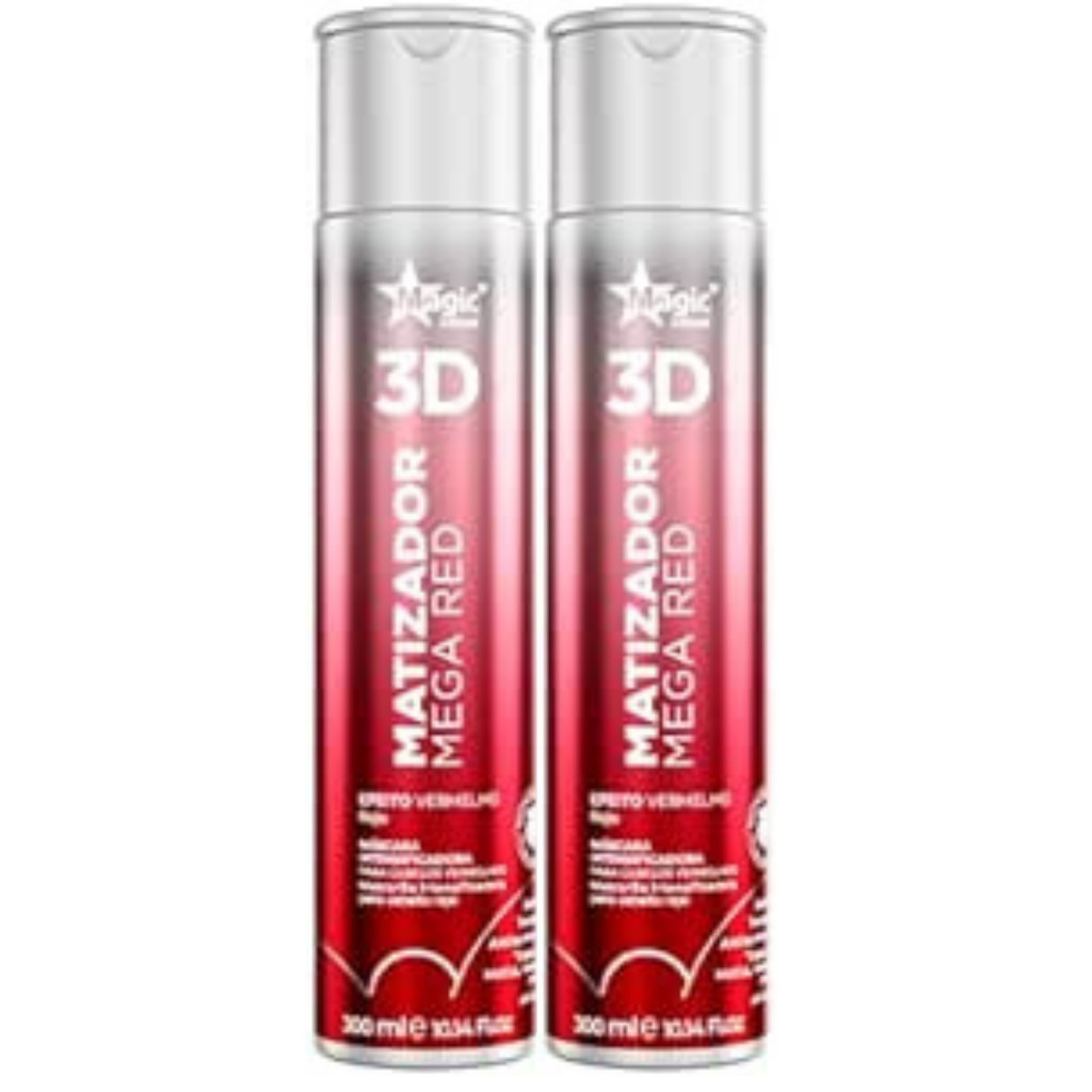 Kit Com 2 Matizador Magic Color Mega Red 3d - 300ml | Shopee Brasil