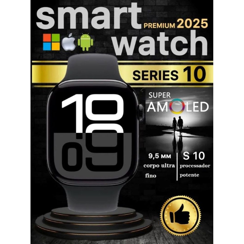 Relógio Smartwatch X10 Pro Serie 10 Amoled Chat GPT 45mm Ilha Dinamica ...