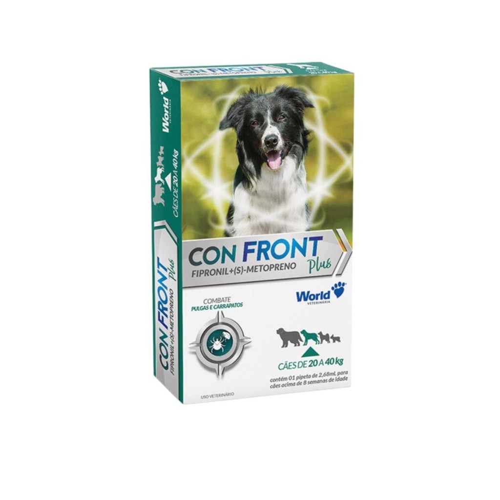 Pipeta Antipulgas Confront Plus Cães 20 a 40kg Fipronil | Shopee Brasil