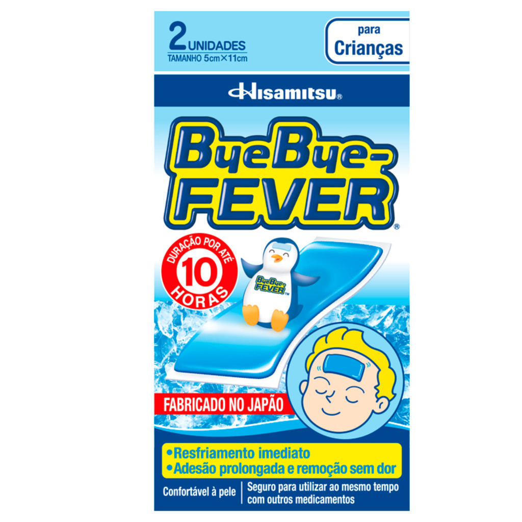 Adesivo Bye Bye Febre/ Azul para Crianças Com 2 compressas | Shopee Brasil