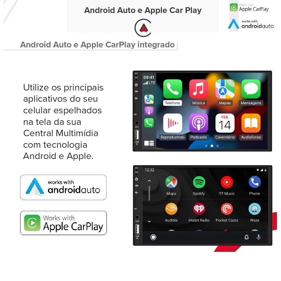 kit Multimídia C3 2023 / 2024 CarPlay AndroidAuto 9 Pol USB BT FM - 908BR Roadstar | Shopee Brasil