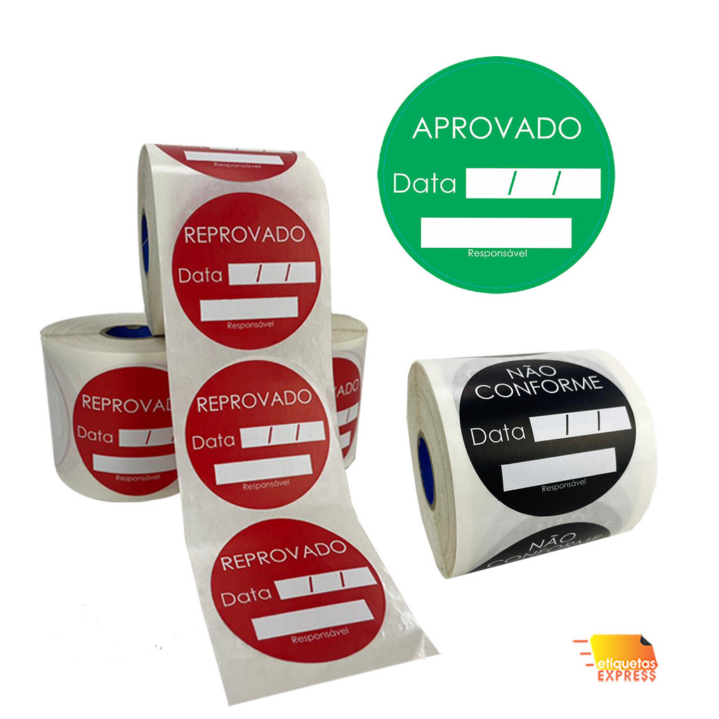 Etiqueta Controle de Qualidade Inspeção 60x60mm - 250 Unidades | Shopee ...