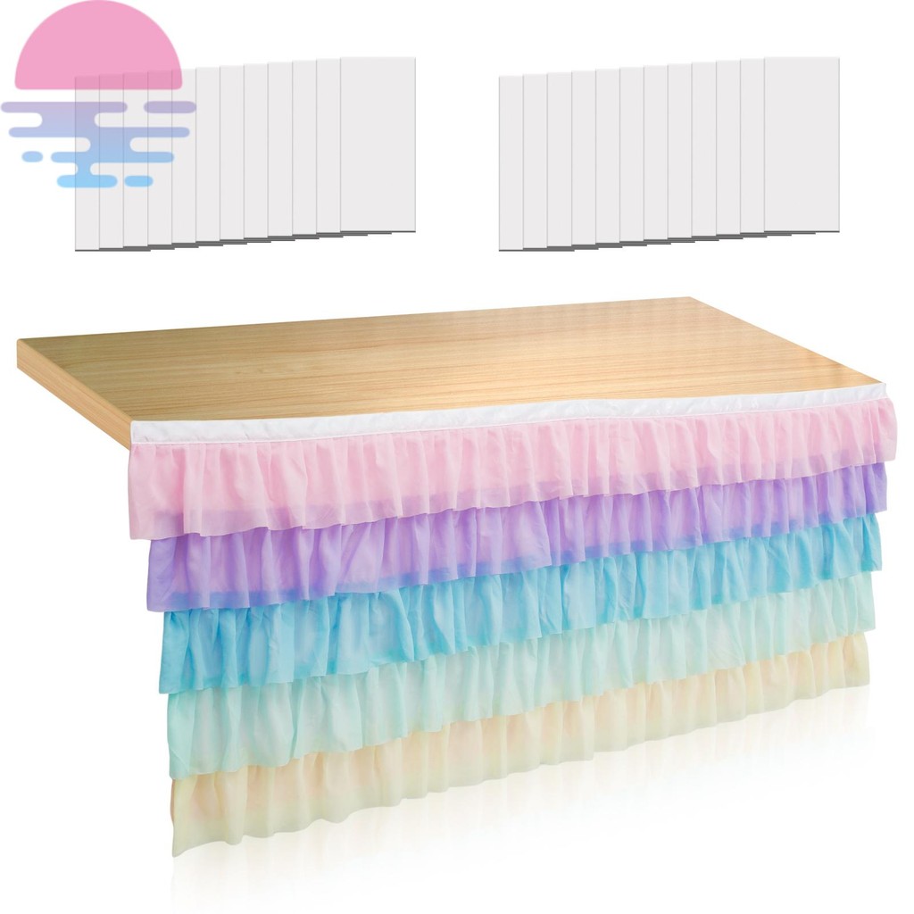 Saia De Mesa Plissada De Chiffon Com Babados Colorida Multi Camadas ...