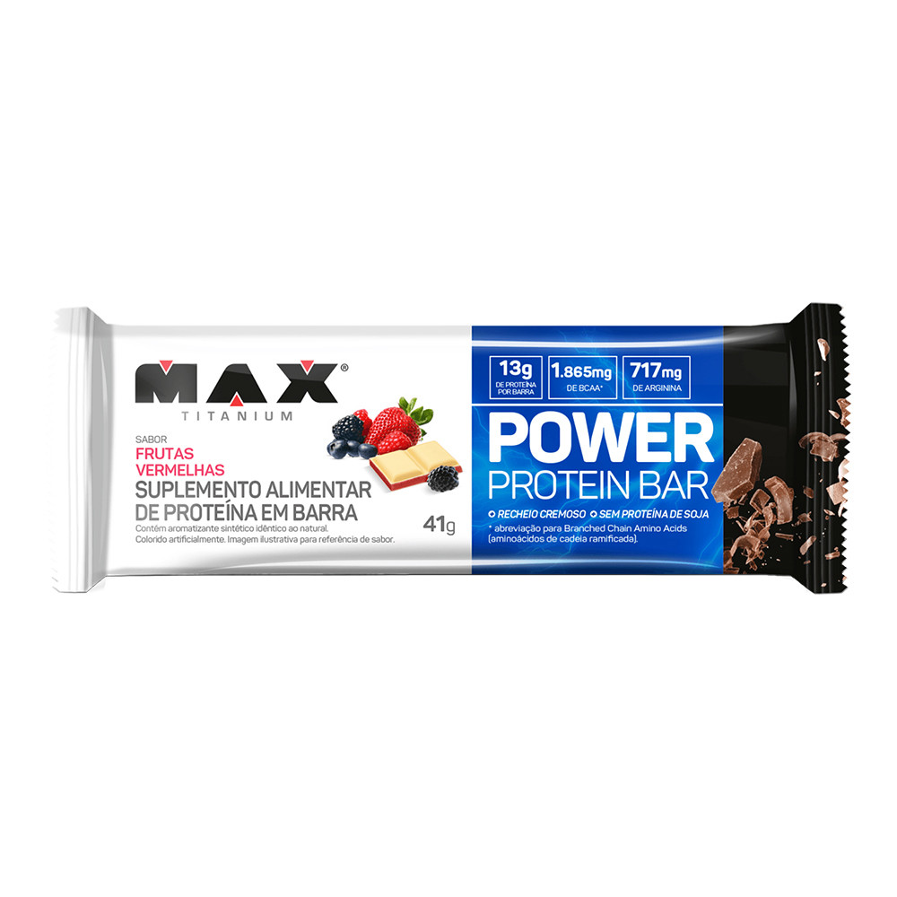 Power Protein Bar Max Titanium (41g) Frutas Vermelhas | Shopee Brasil