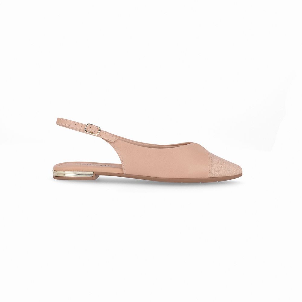 Slingback Ana Salto Baixo Nude Claro | Shopee Brasil