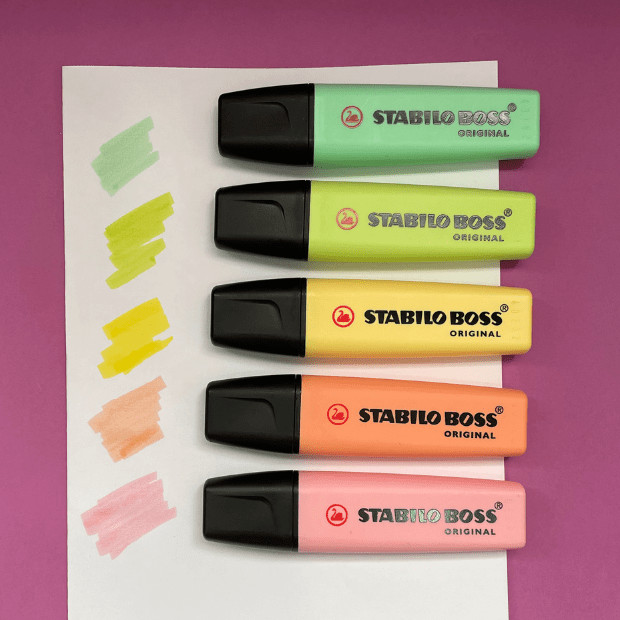 Kit Stabilo Boss Original - 5 unidades - Cores pastéis | Shopee Brasil