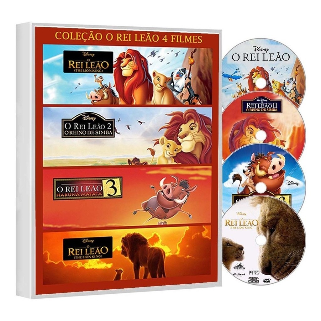 Dvd O Rei Leão 1 2 3 4 - Quadrilogia 4 Dvd | Shopee Brasil