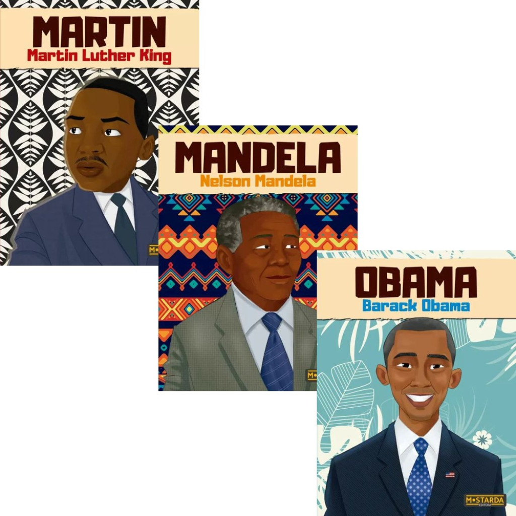 Coleção Black Power (Martin Luther King + Nelson Mandela + Barack Obama ...