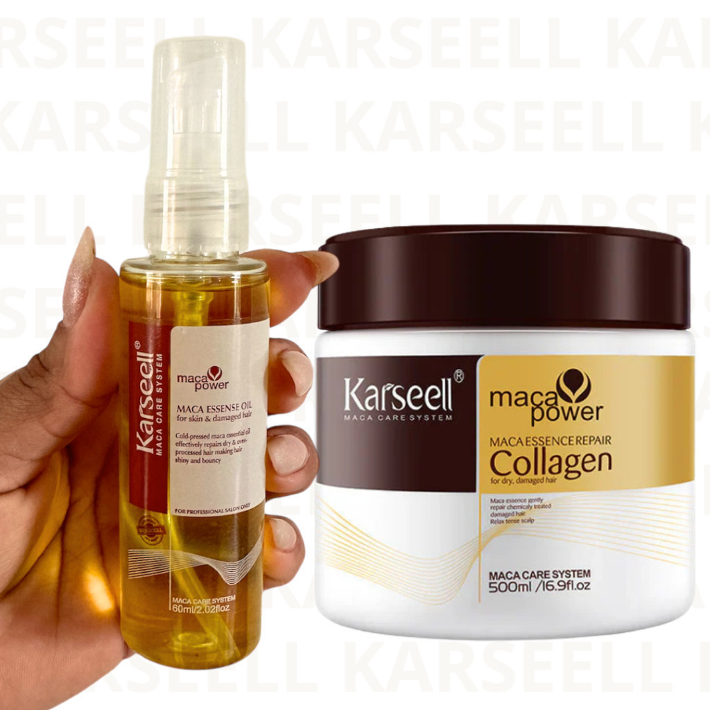 Kit Karseell Collagen Tratamento Capilar 500g + Óleo Maca Essence ...