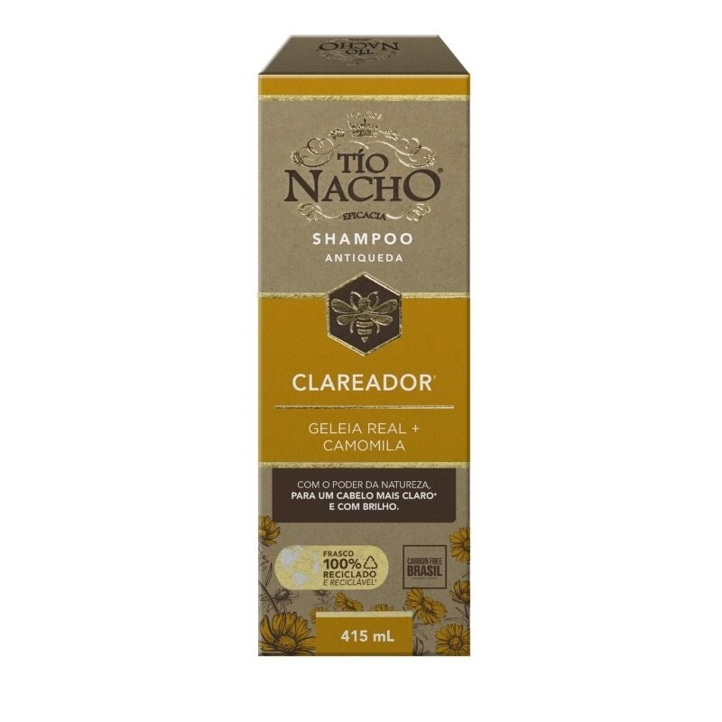 SHAMPOO TIO NATHO CLAREADOR ANTIQUEDA 415ML COM GELEIA REAL | Shopee Brasil