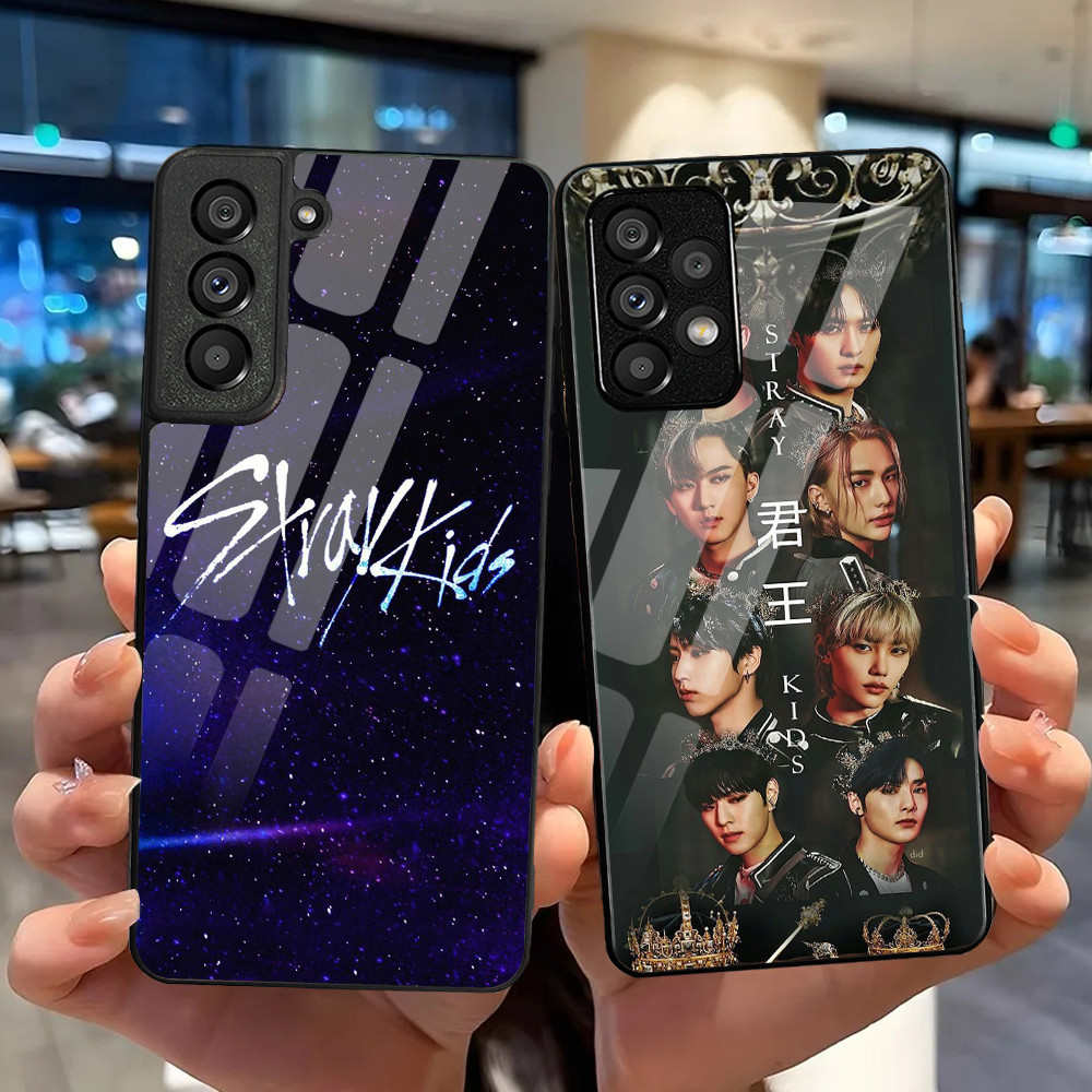 Capa de telefone de vidro temperado Kpop Stray Kids para Samsung Galaxy ...