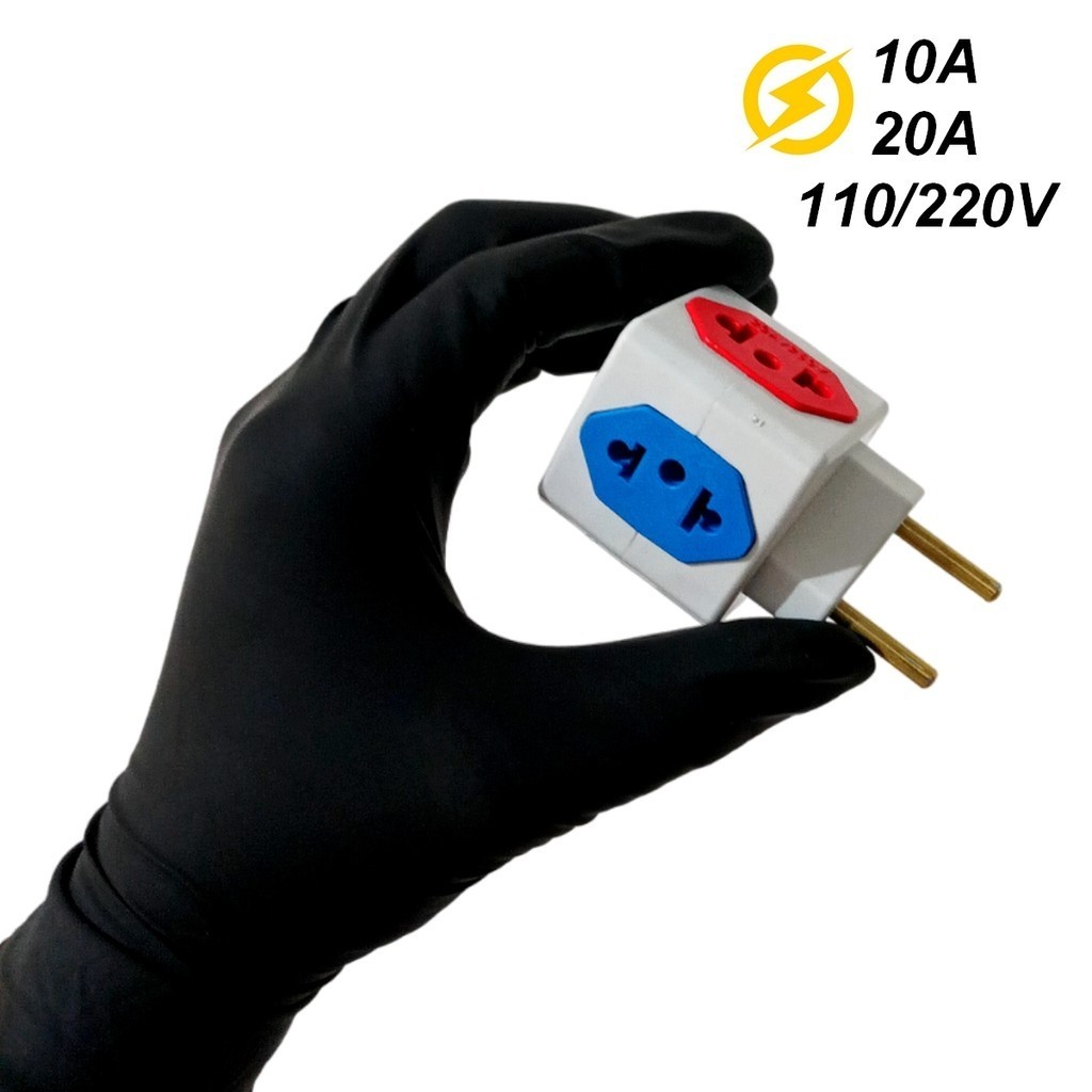 Adaptador Tomada Benjamin Cubo 4 entradas 3 Pinos 10A/20A Plug ...