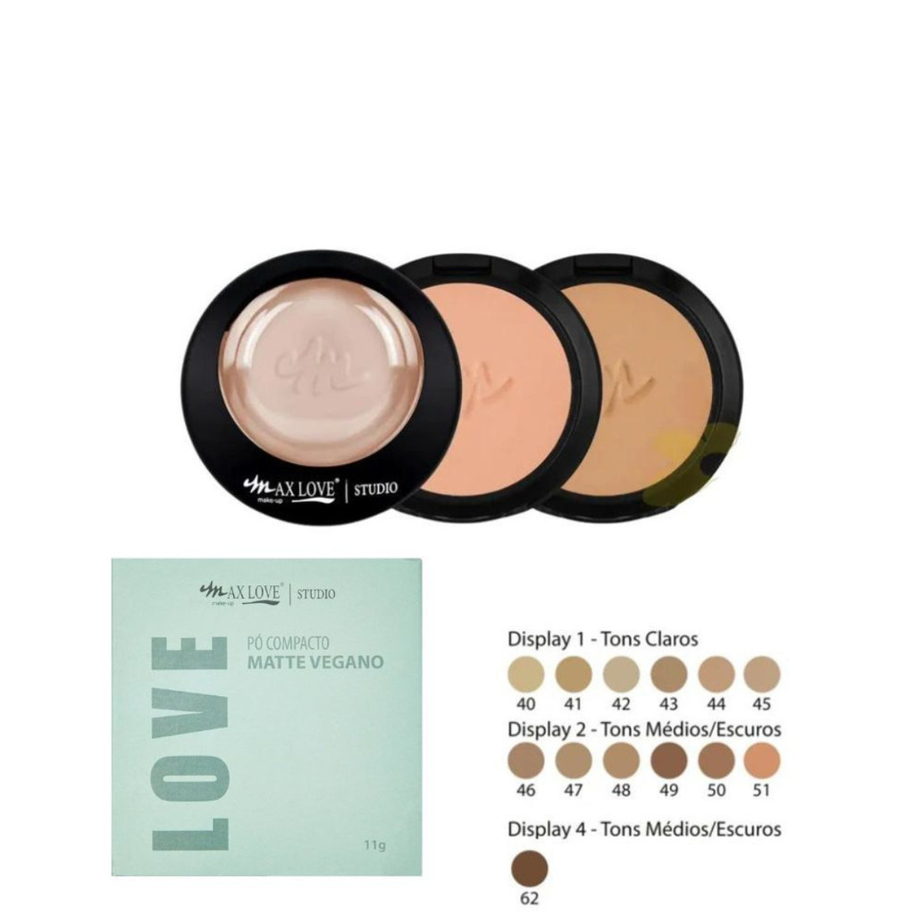 Pó Compacto Matte Vegano Max Love | Shopee Brasil