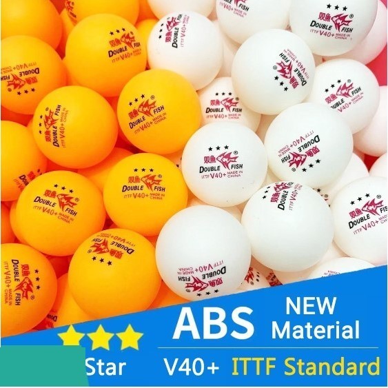 Peixe Duplo V40 + 3 Estrelas Bola De Ping Pong Costurada ABS Novo Material Bolas De Tênis De ...