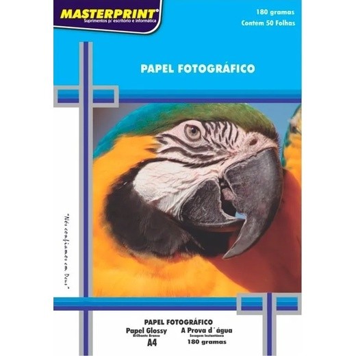 Papel Fotografico 180g MASTERPRINT Glossy (brilho) - A4 - 50 Folhas ...