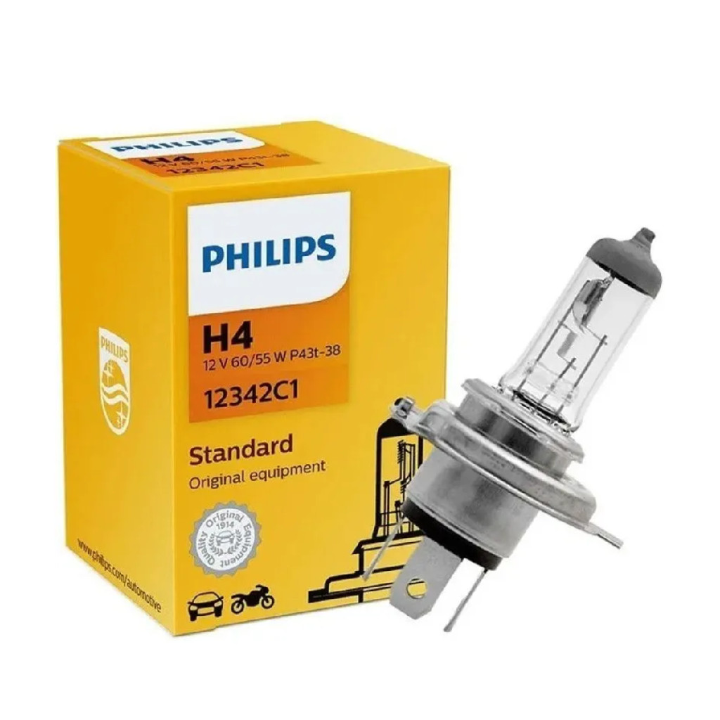 Lâmpada Farol H4 Philips 60/55W Standard para Motocicletas CB300, CBX ...